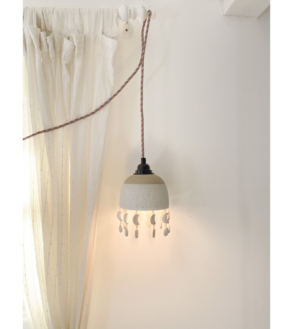 Handmade stoneware moon lamp