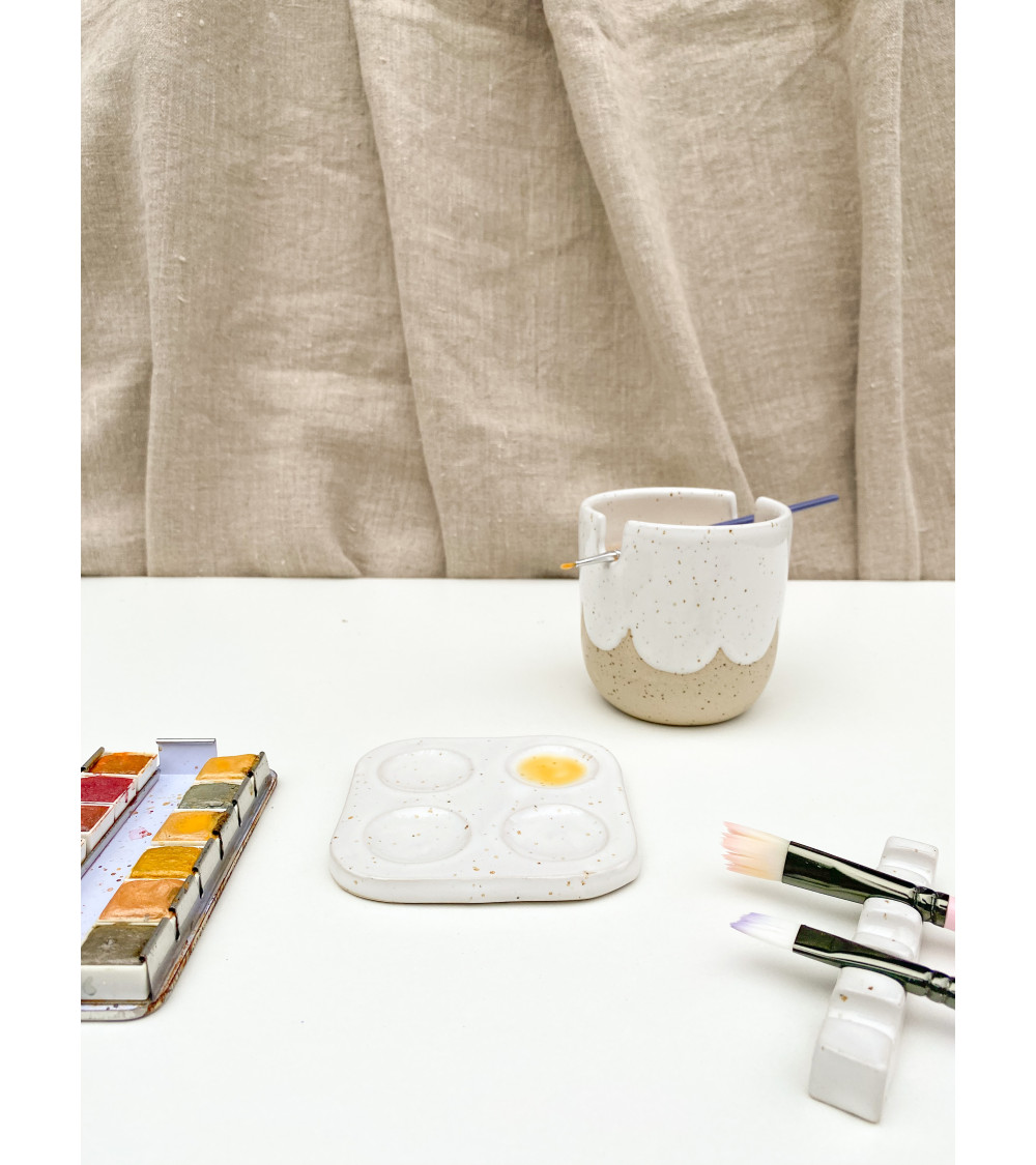 Ceramic watercolor palette for painting